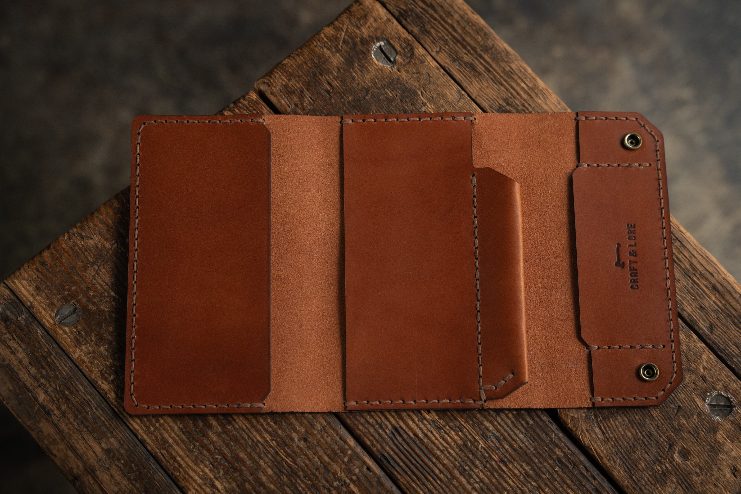 Checkbook Wallet, Handmade Horween Leather Business Checks Holder ...