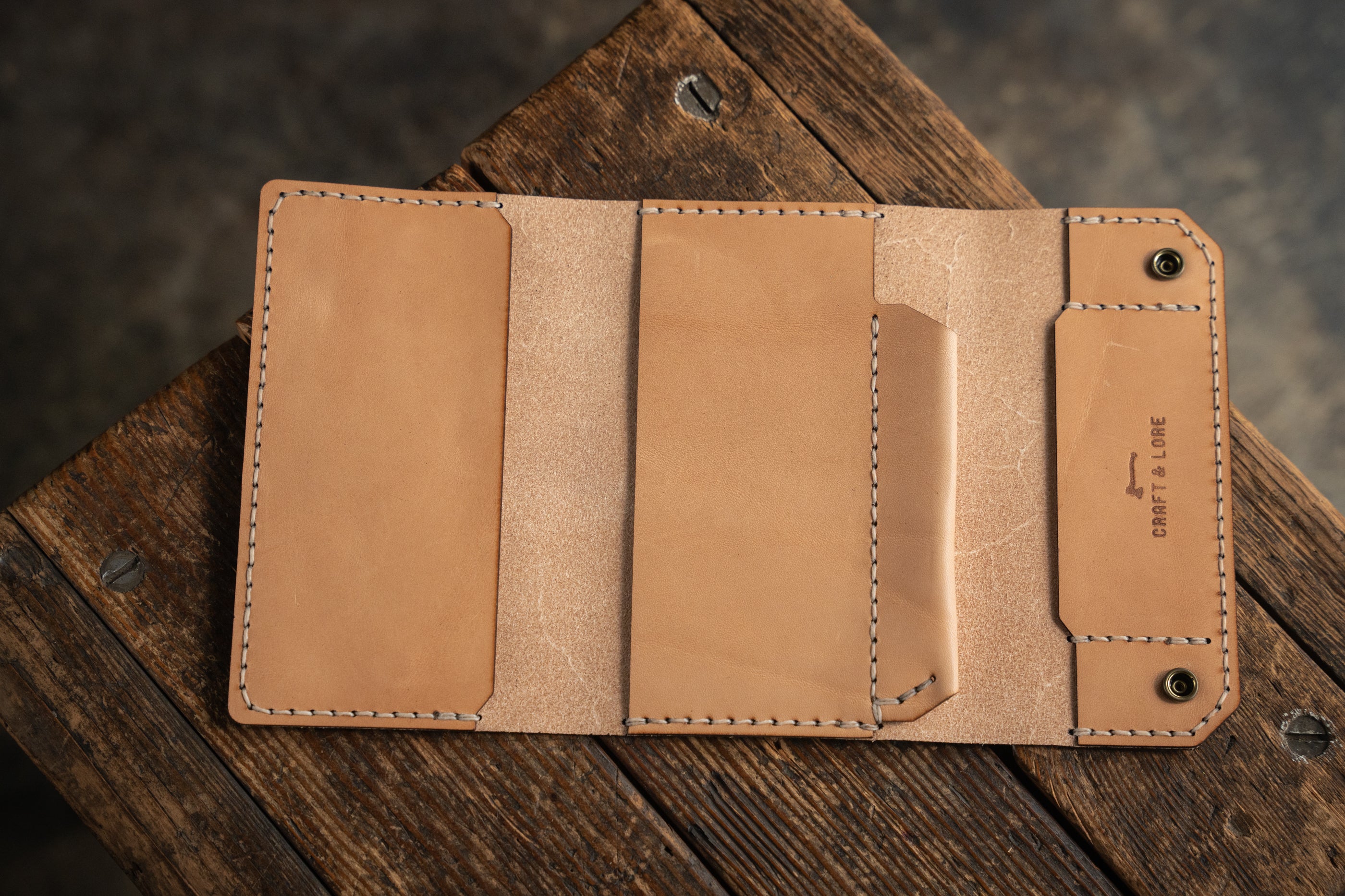 Checkbook Wallet, Handmade Horween Leather Business Checks Holder ...