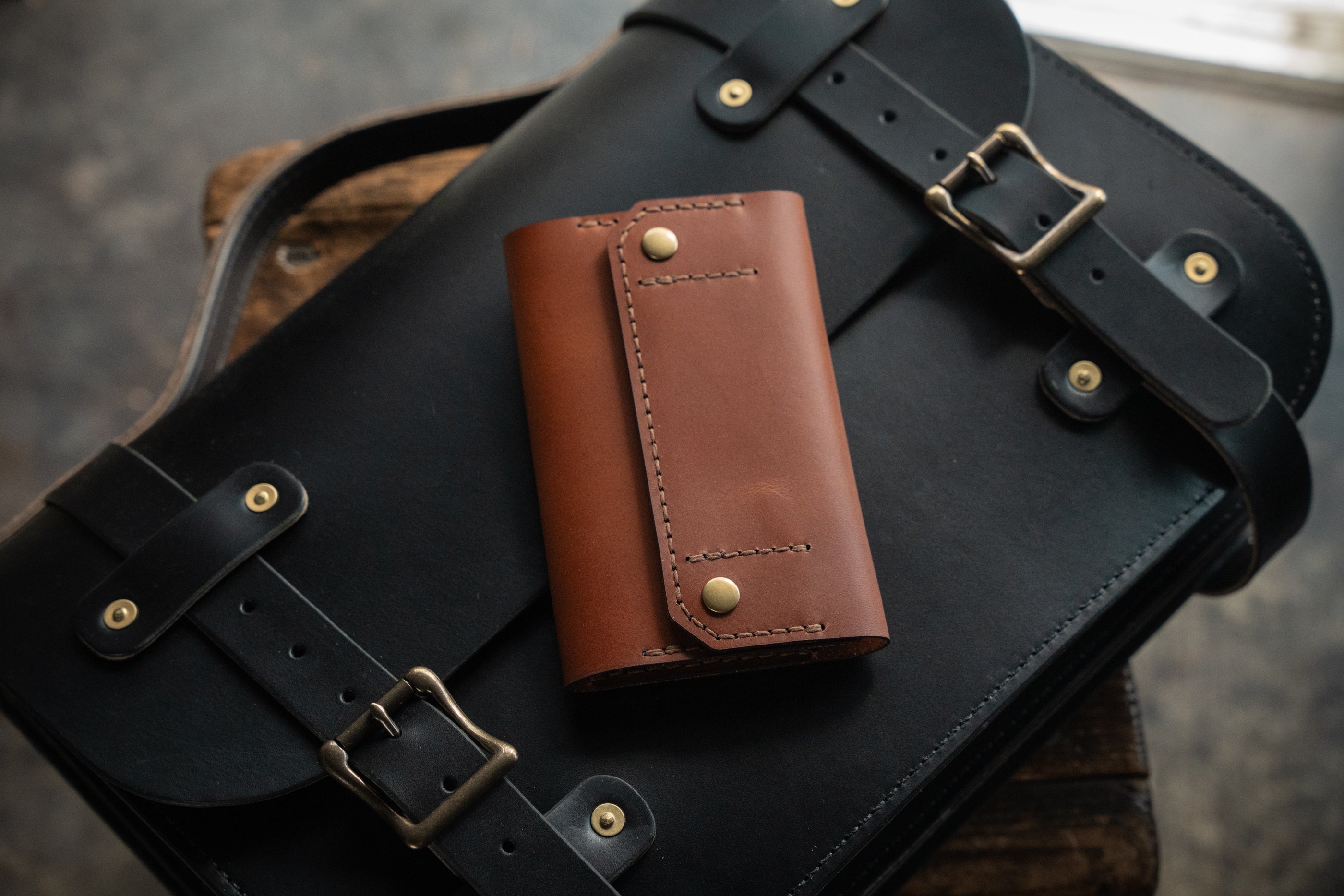Checkbook Wallet, Handmade Horween Leather Business Checks Holder ...