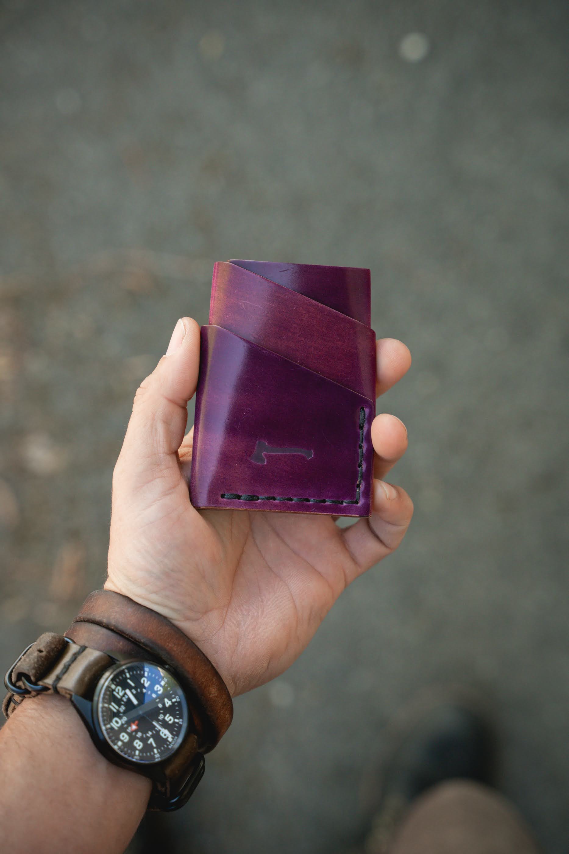 Port Wallet Horween Shell Cordovan Minimal Handmade Leather Card