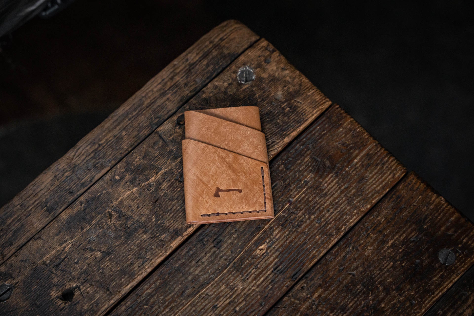 Leather Wallets Crosshatch Russet, Limited Run hand dyed full grain ...
