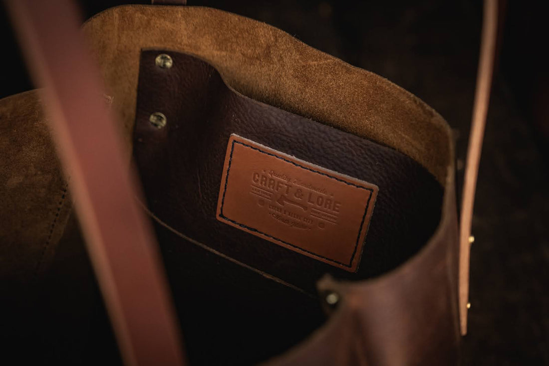 Folkstyle Tote, rustic handmade sturdy leather farmstyle market tote ...
