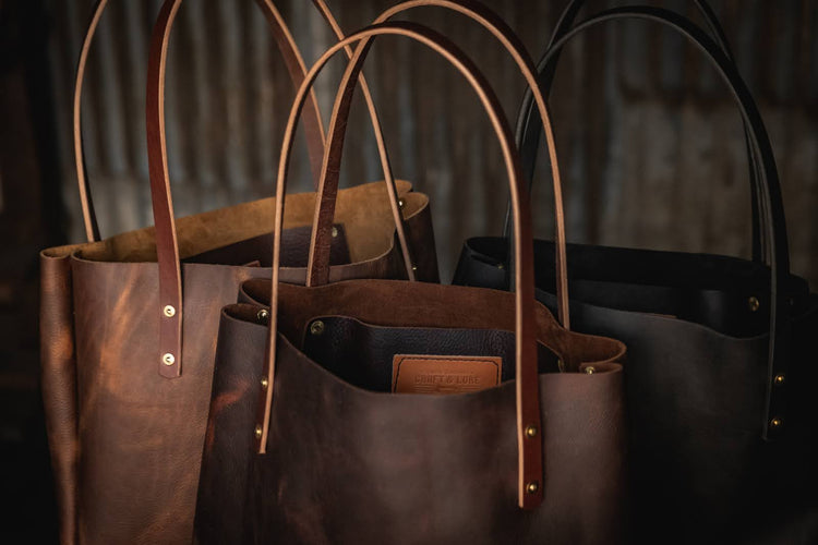 Folkstyle Tote, rustic handmade sturdy leather farmstyle market tote ...