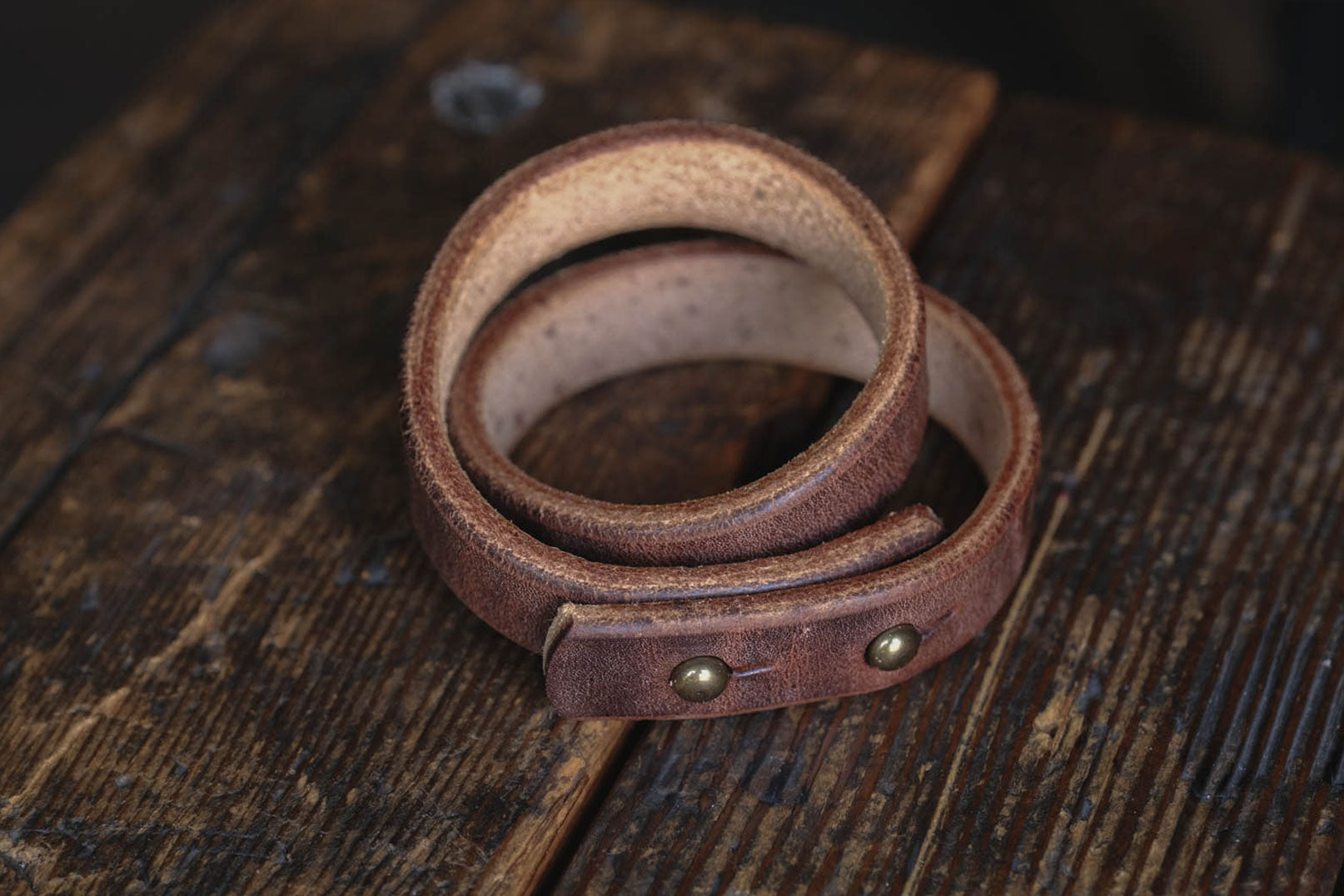 Double Wrap Mountain Cuff, thick leather bracelet – Craft and Lore