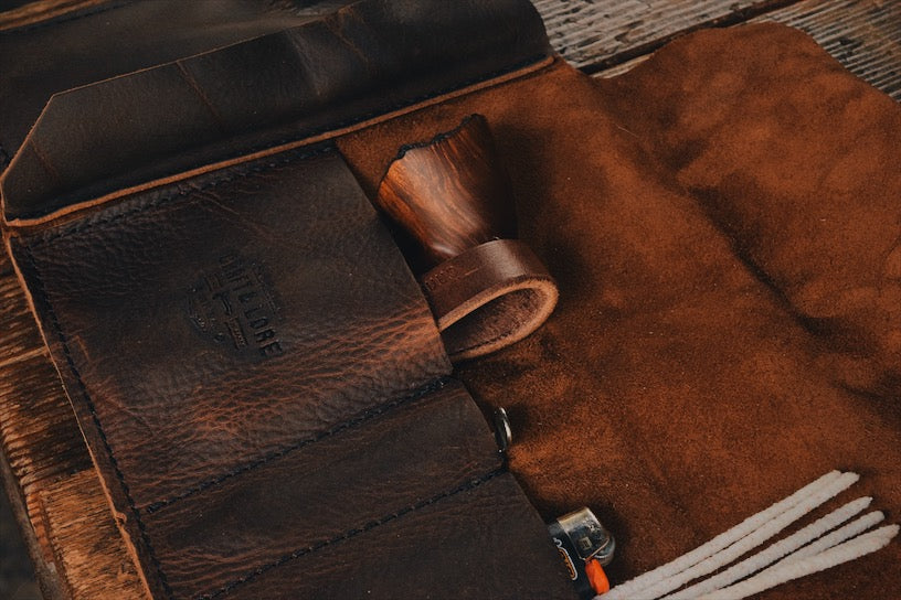 Rustic Leather Pipe Roll for Tobacco Smoking – Craft and Lore